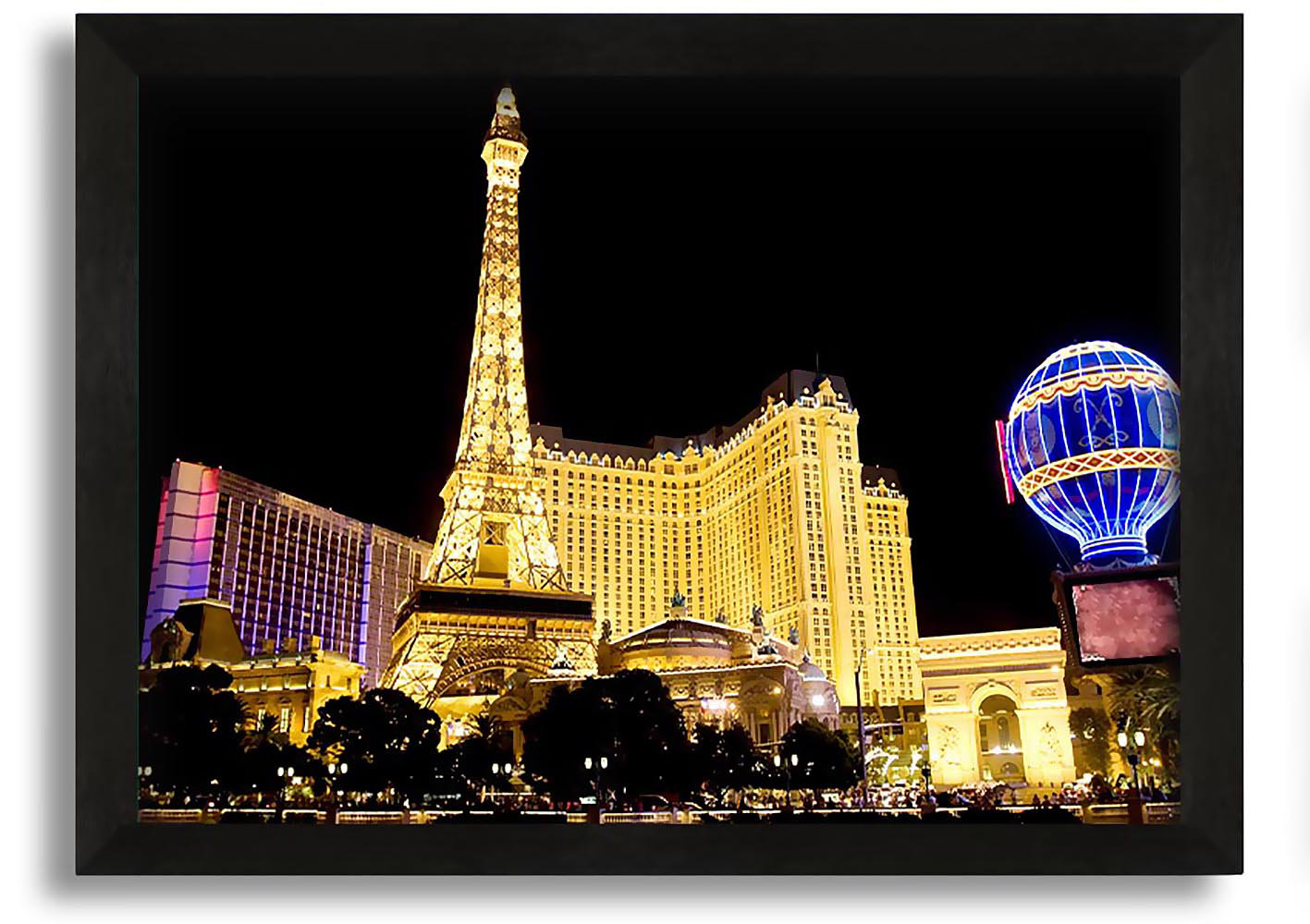 Ebern Designs Las Vegas Golden Eiffel Tower - Picture Frame Photograph ...