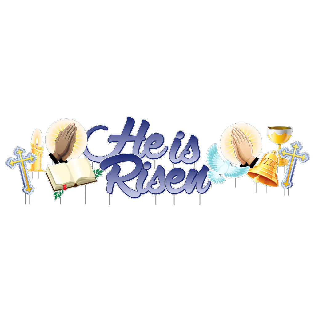 The Holiday Aisle® He Is Risen Yard Signs, 13 Easter Piece Set | Wayfair