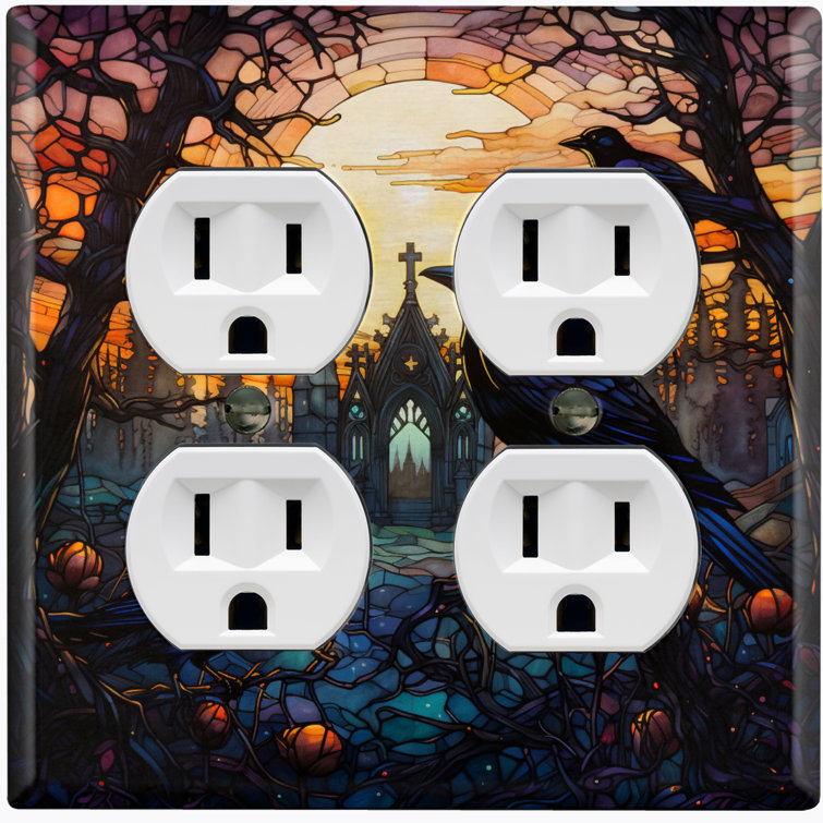 WorldAcc Metal Light Switch Plate Outlet Cover (Halloween Spooky Church ...
