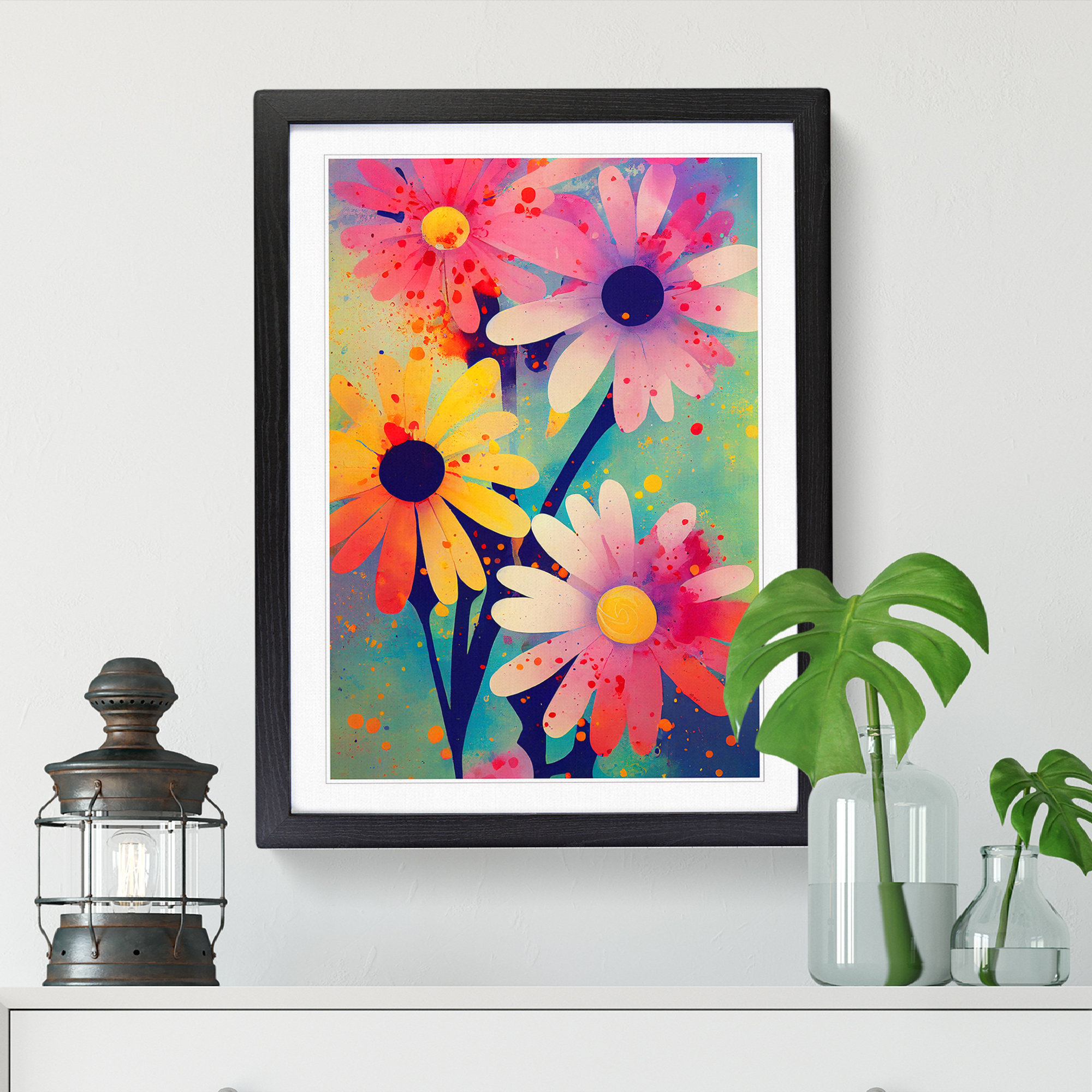 Marlow Home Co. Reinold Daisy Flower Paint Splatter Vol.1 - Picture ...