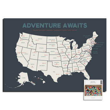 Epic Adventure Maps 24'' W x 17'' H Dry Erase And Laminated Landmark ...