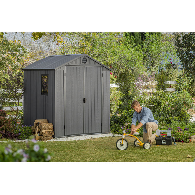 Keter Darwin 6x6 ft. Durable Resin Outdoor Storage Shed With Floor and ...
