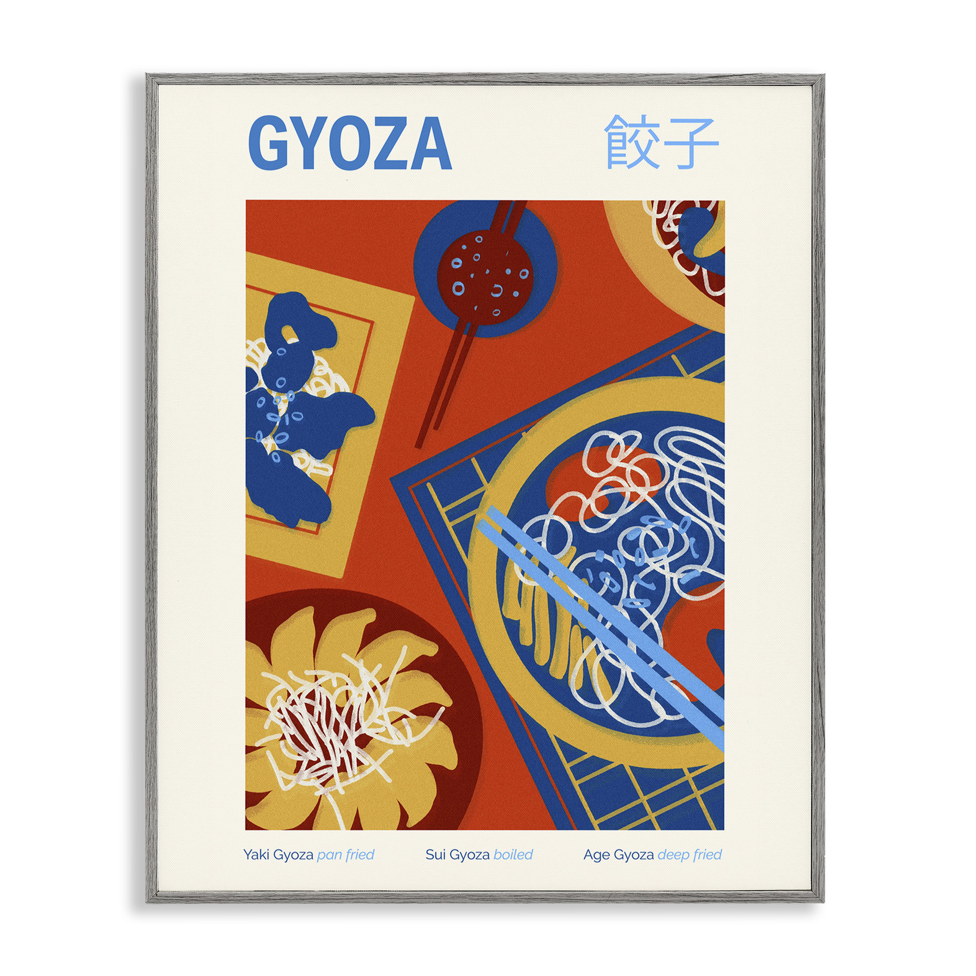 Ebern Designs Japanese Gyoza Meal Framed Giclee, design by Victoria ...