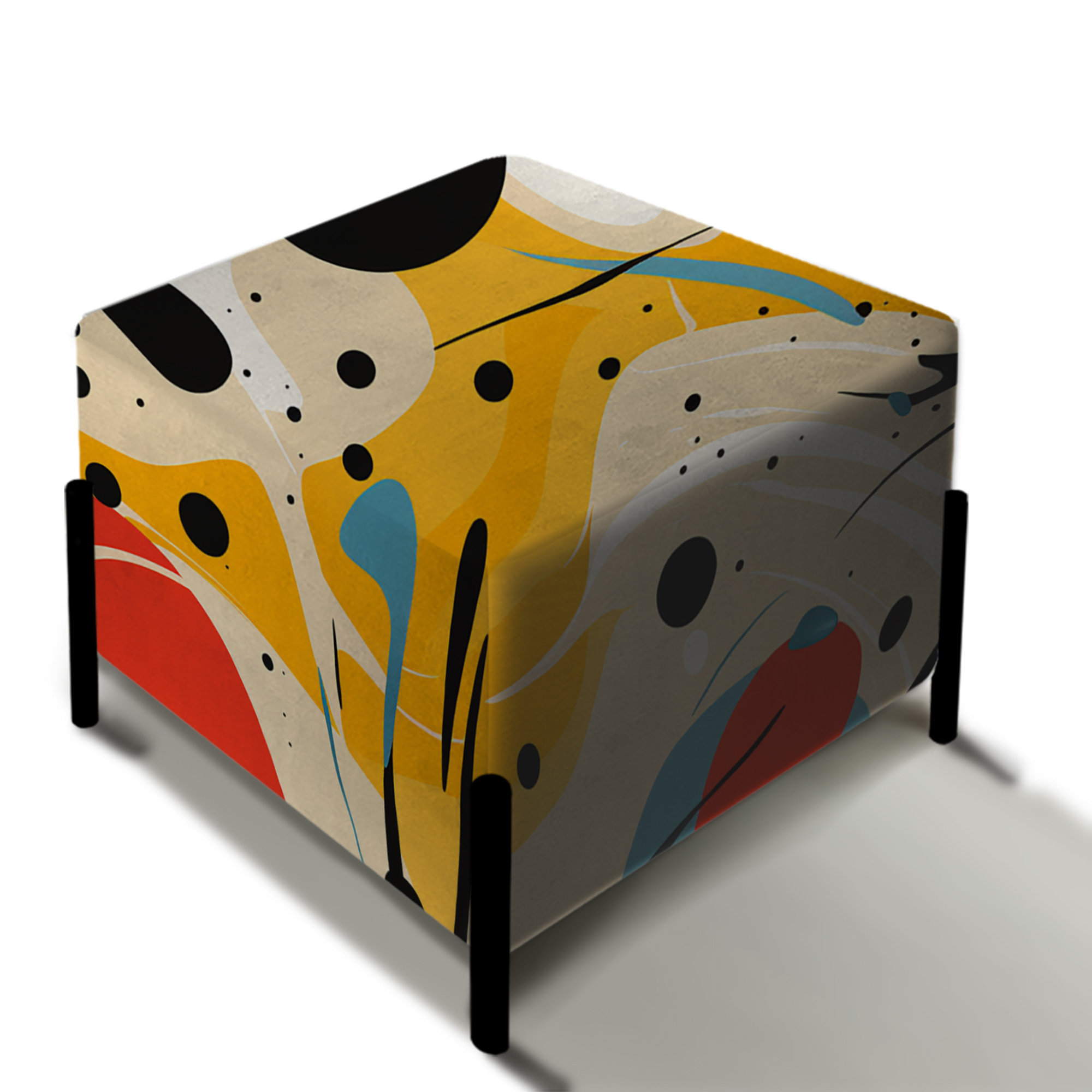 Design Art Red Poupart Lichtenstein's Lines Matrix II - Abstract Square ...