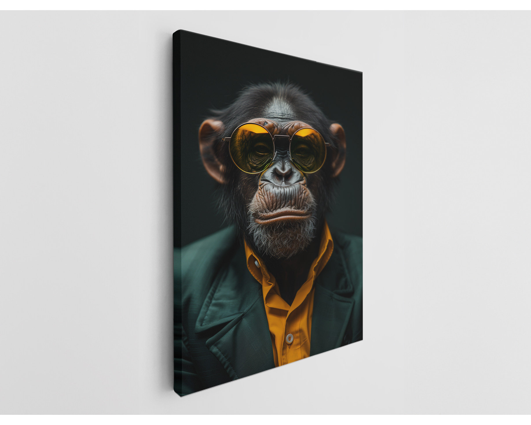 Trinx Highend Portait of a Chimp Canvas Print, Modern Wall Art Decor ...