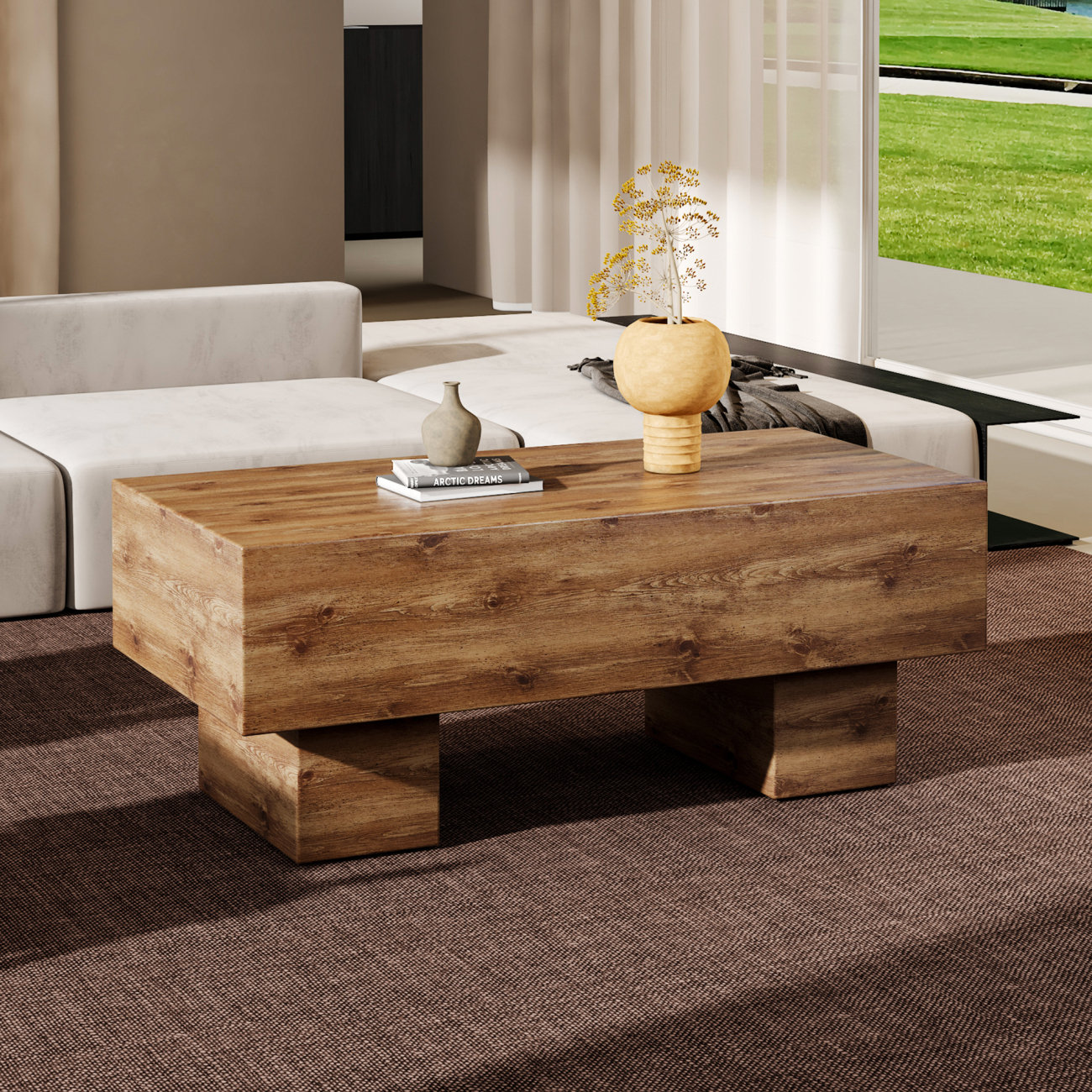 Millwood Pines This Modern Rectangular Coffee Table Features A Stylish ...