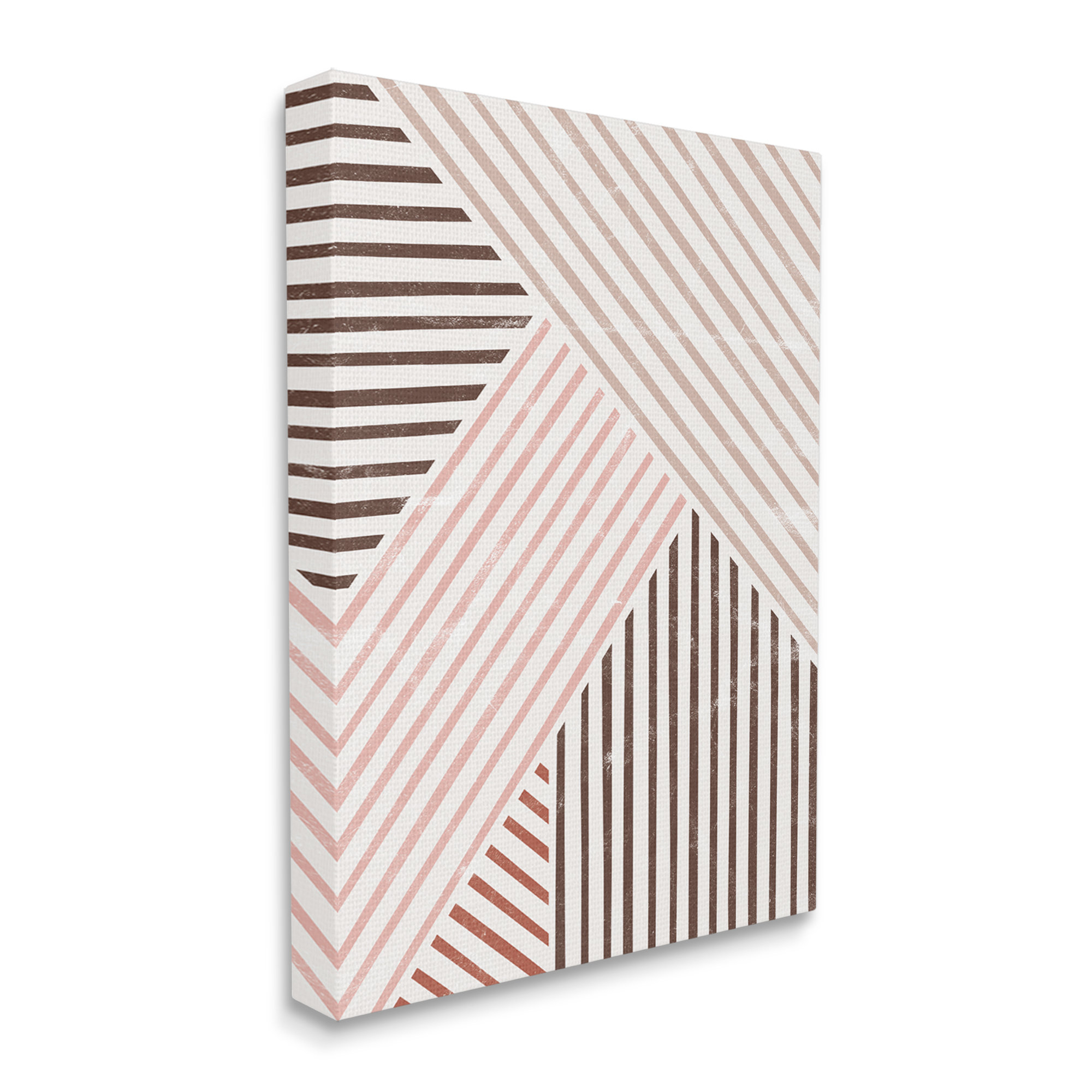 Stupell Industries Alternating Stripes Earth Tones by N/A - Wrapped ...