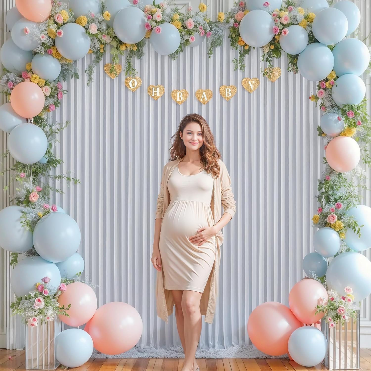 Hokku Designs 2 Panels Backdrop Curtain for Wedding Parties Wrinkle ...