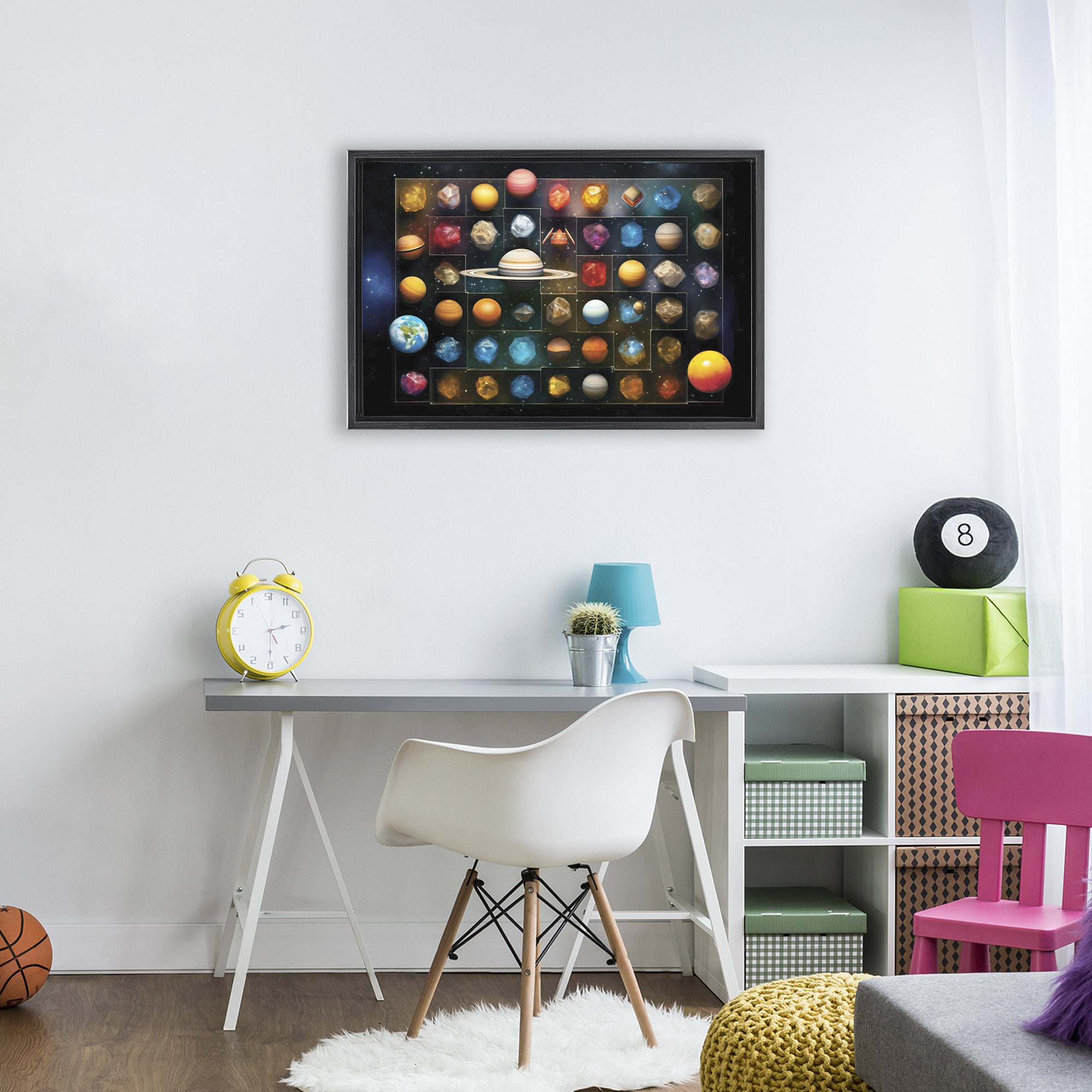 Latitude Run® Celestial Gems & Planets Floating Frame, design by Ray ...