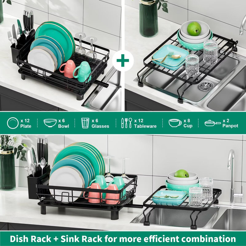 QOLFER Adjustable Dish Rack | Wayfair
