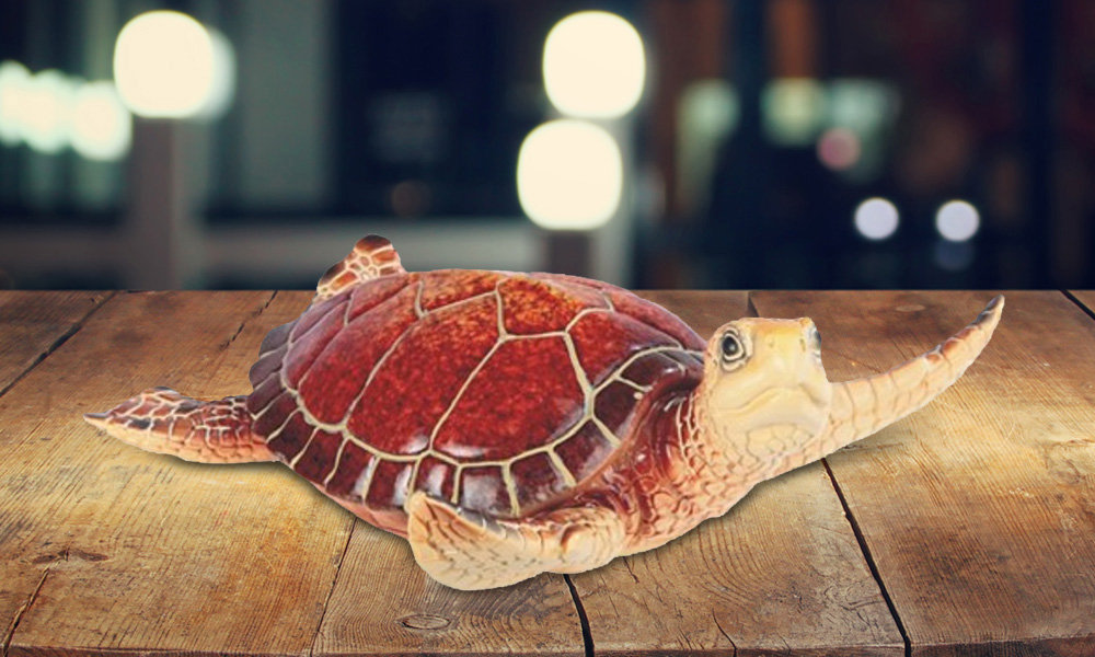 Trinx Jaylea 6"W Brown Sea Turtle Swimming Marine Life Figurine Unique ...