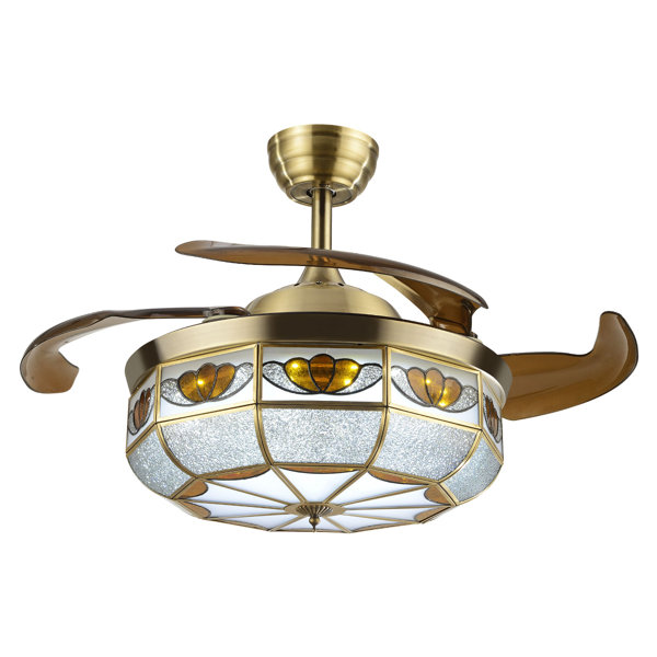 House of Hampton® 36 Inch LED Dimmable Ceiling Fan Light Chandelier ...