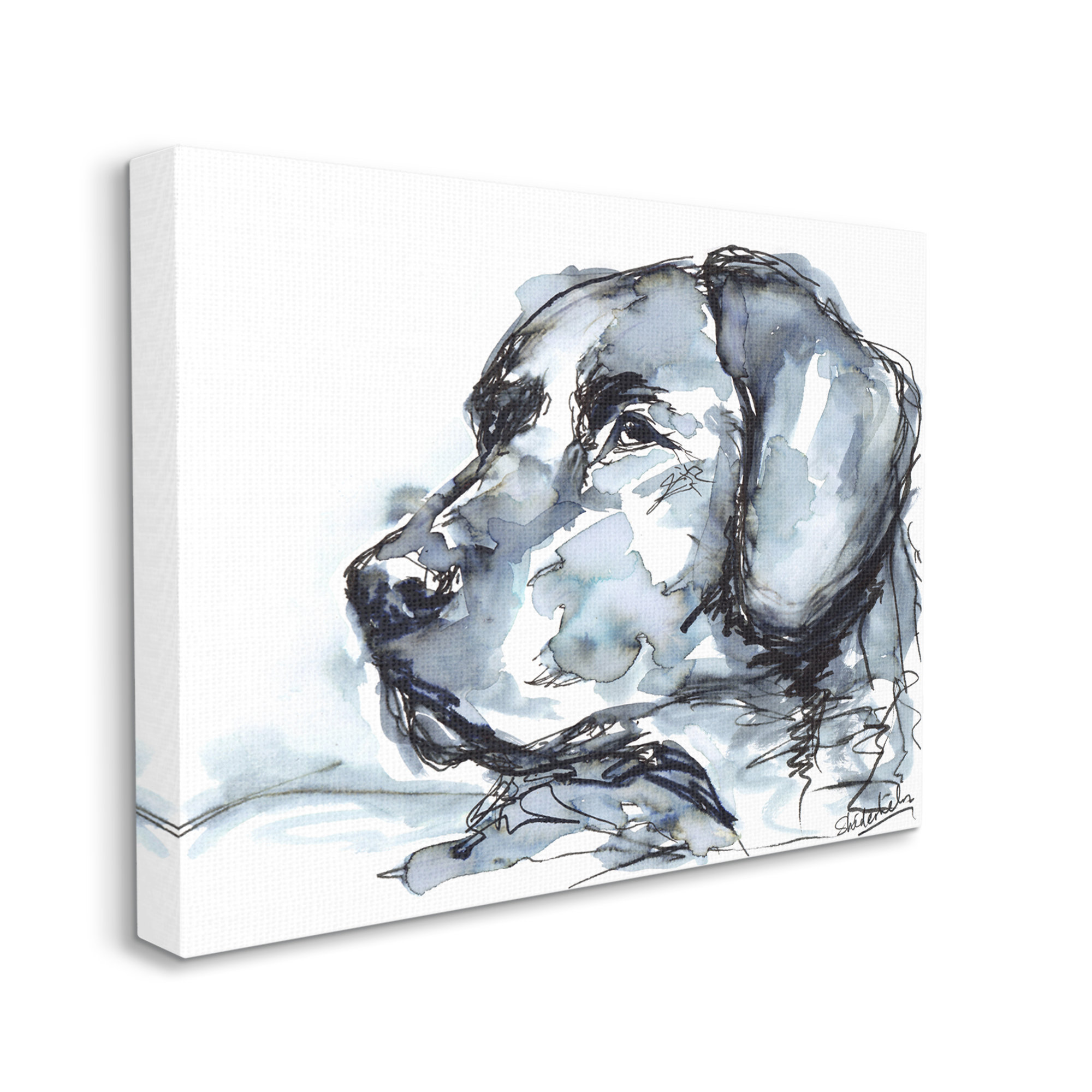 Winston Porter Dog Watercolor Portrait On Canvas by Kendra Shedenhelm ...
