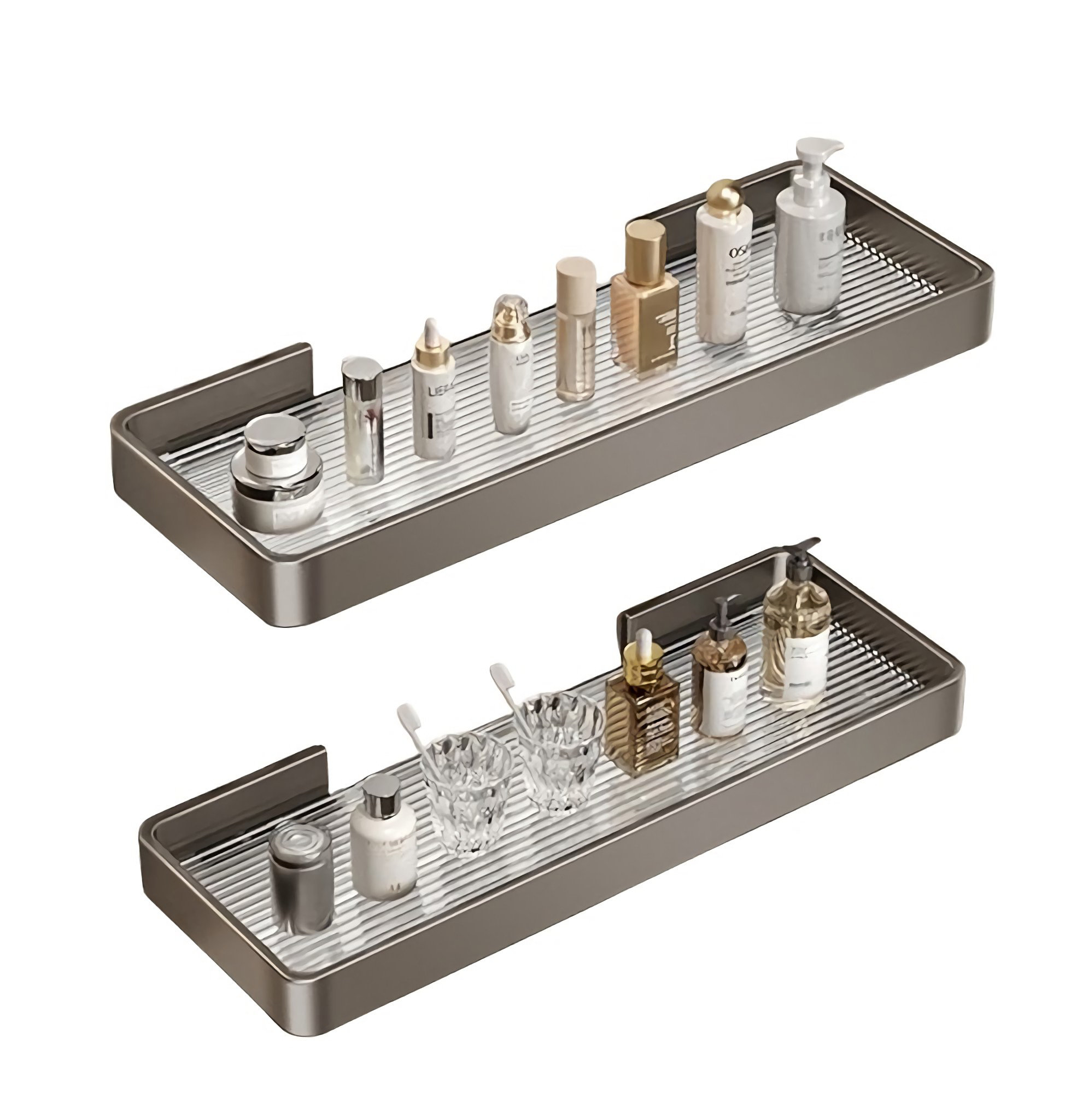 Rebrilliant Transparent Wall Mounted Bathroom Rack - Storage Rack For ...