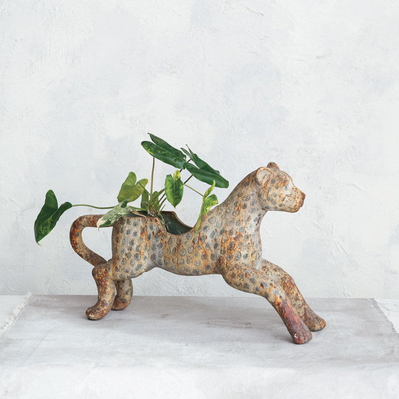 Bungalow Rose Vintage Carousel Leopard Planter | Wayfair