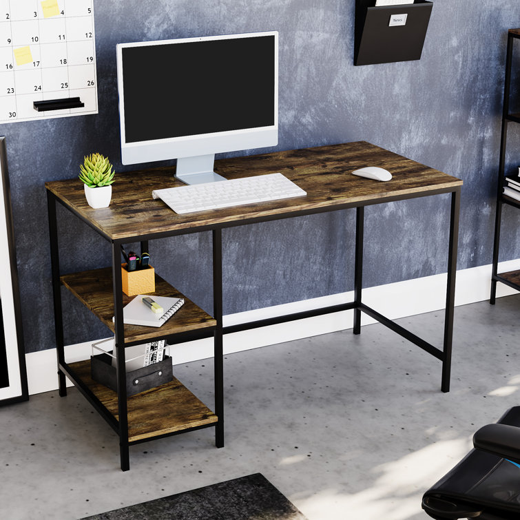 Borough Wharf Sylvie Industrial Style Computer Desk With Storage ...