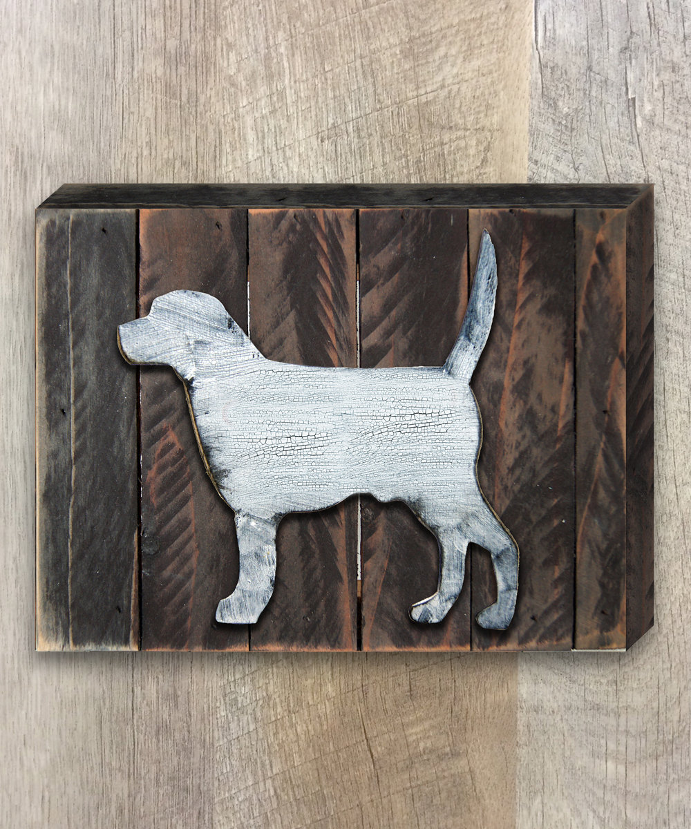 Union Rustic Dog Art on Reclaimed Wooden Board Wall Décor | Wayfair