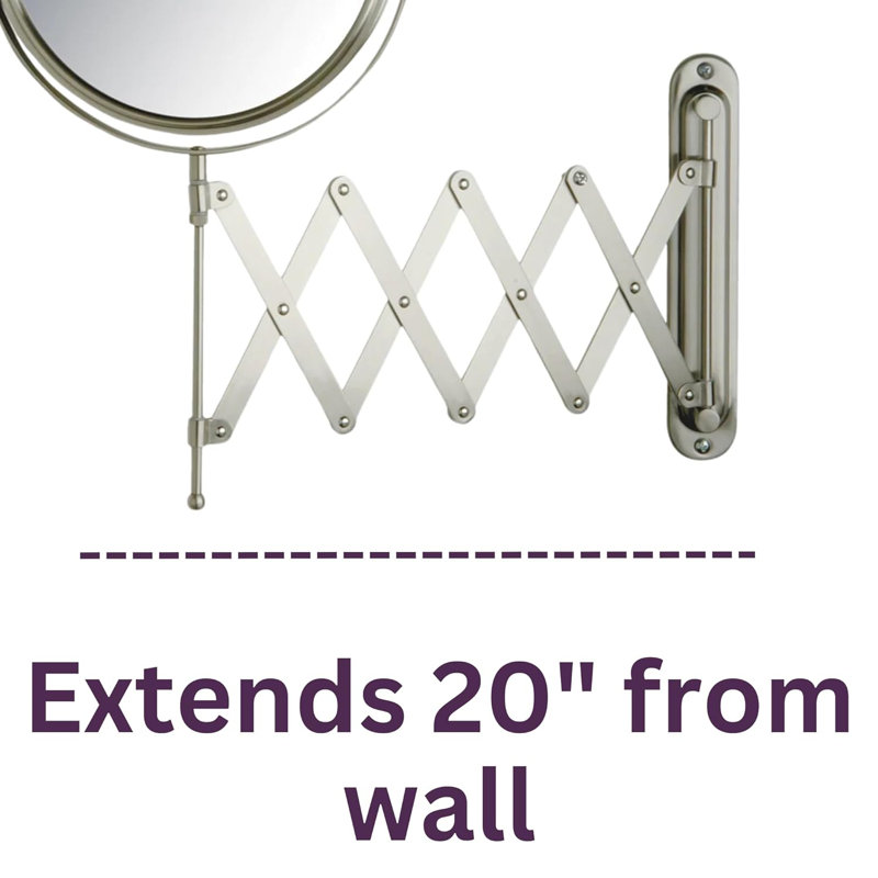 Symple Stuff 8" Wall Mount Magnified Extension Makeup Mirror & Reviews ...
