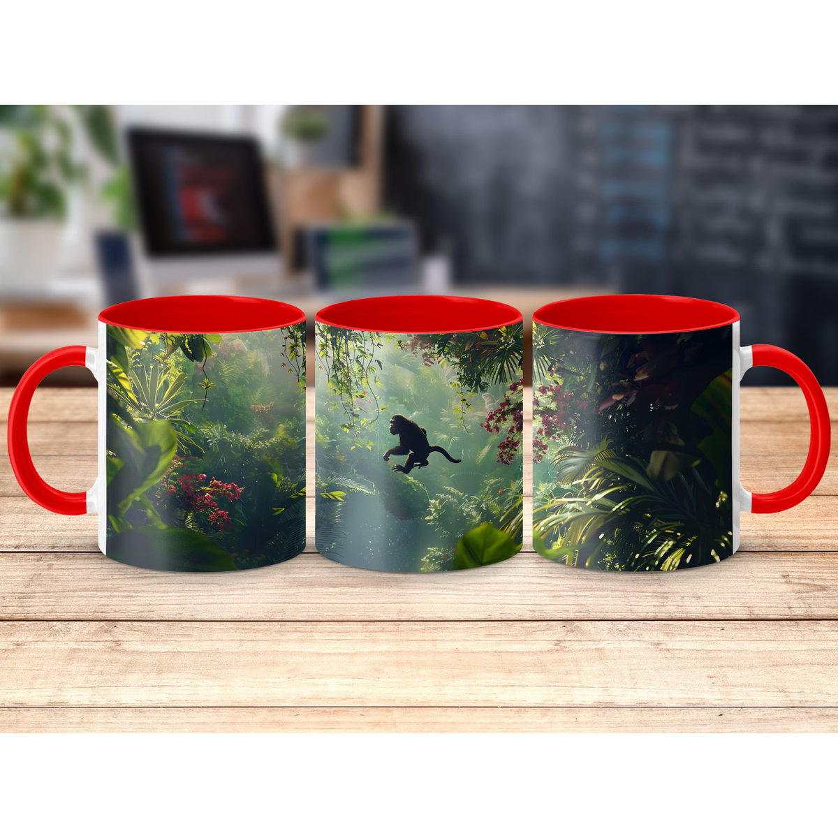East Urban Home Set of 3 Realistic Animal Design 11oz Accent Mugs ...