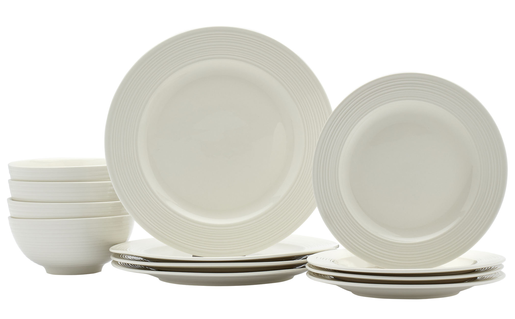 Tabletops Gallery Ivory Dinnerware Tabletops Gallery 12PC Round Set ...