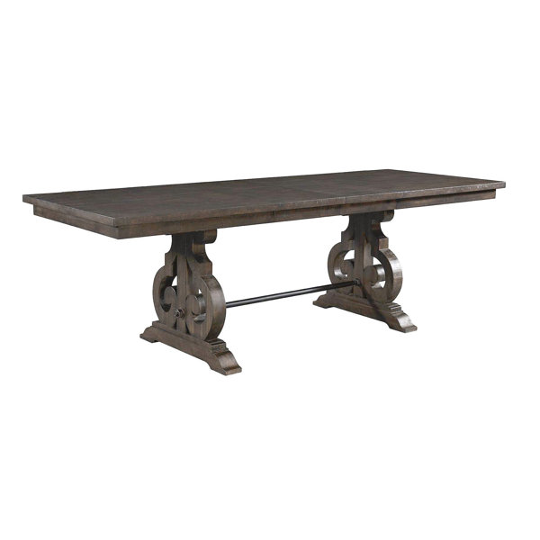 World Menagerie Parthenia Counter Height Extendable Trestle Dining ...