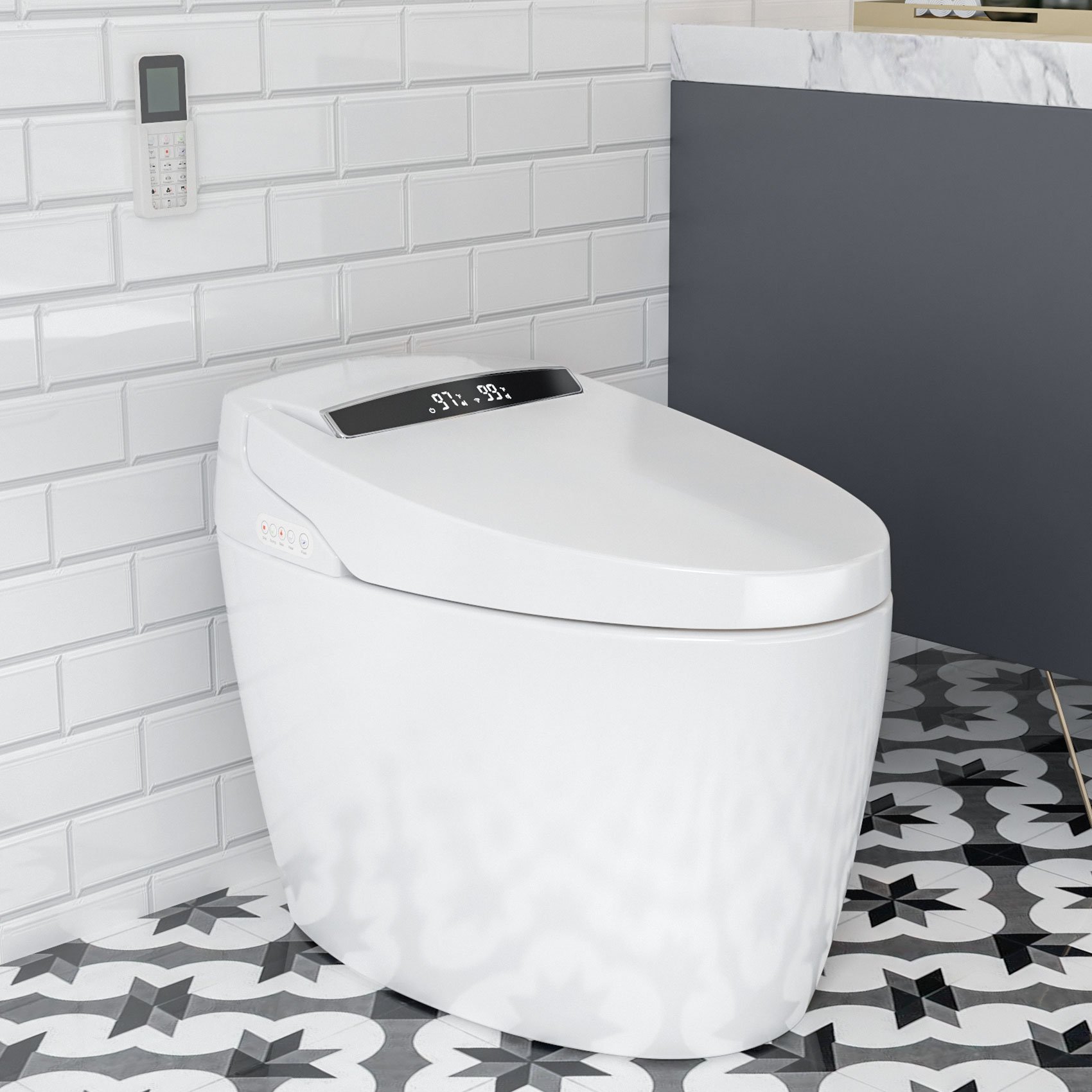 Aida Smart Bidet Toilet, Elongated Tankless Bidet Toilet, Heated Seat ...