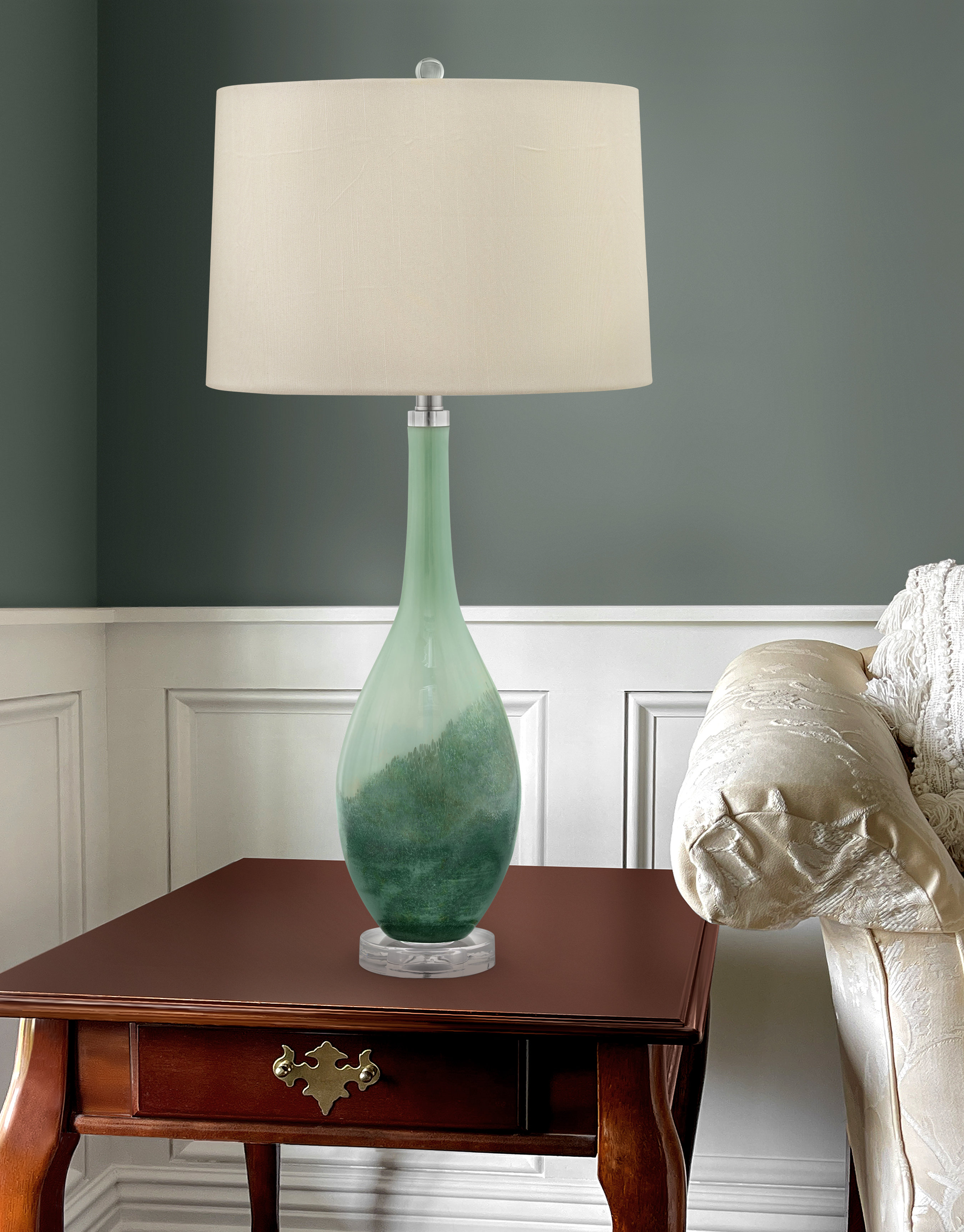 Medallion Lighting Salato 34 in. Sea Salt Glass Table Lamp - Wayfair Canada
