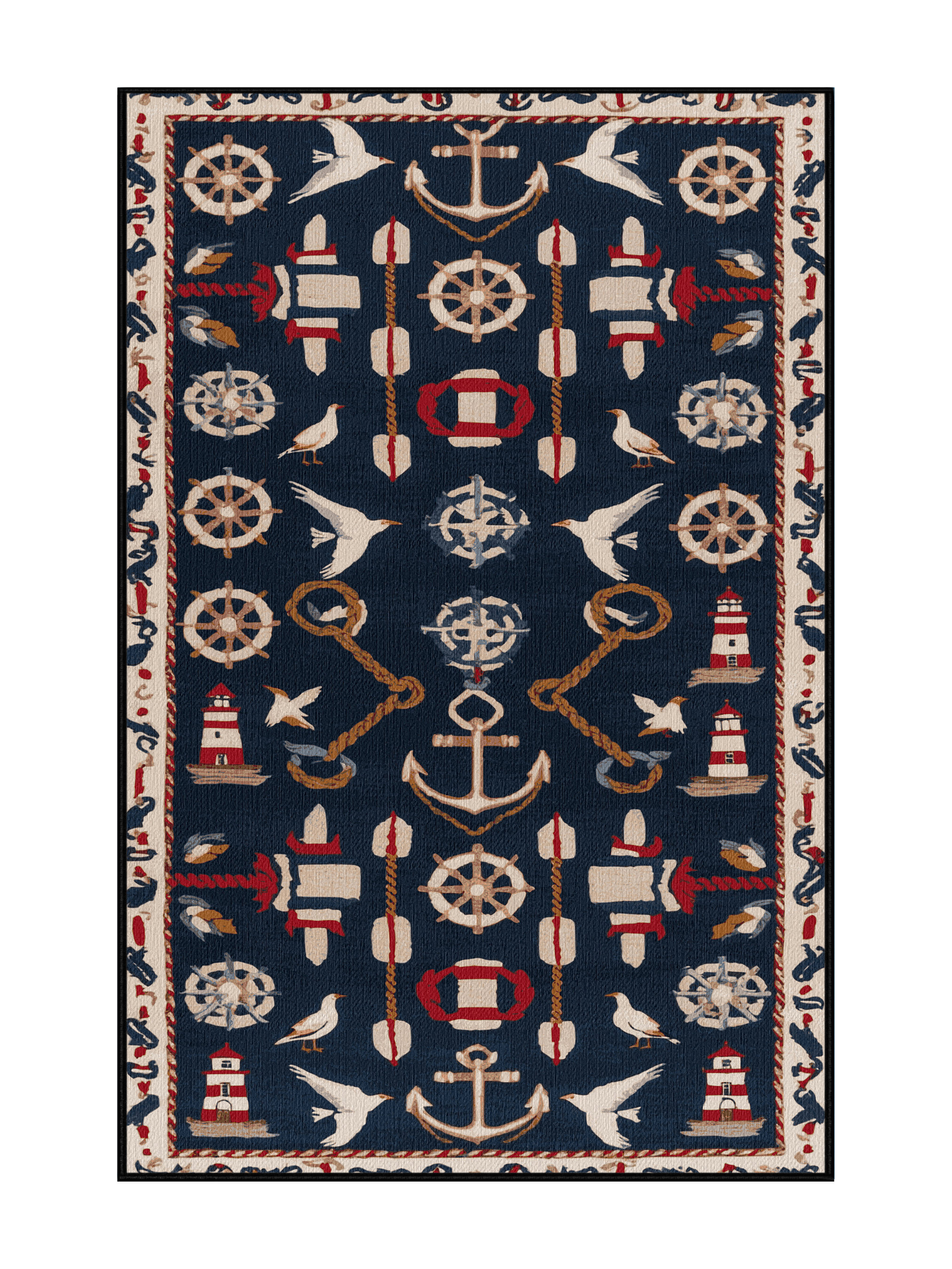 Dakota Fields Washable Coastal Britain Coastal Area Rug | Wayfair
