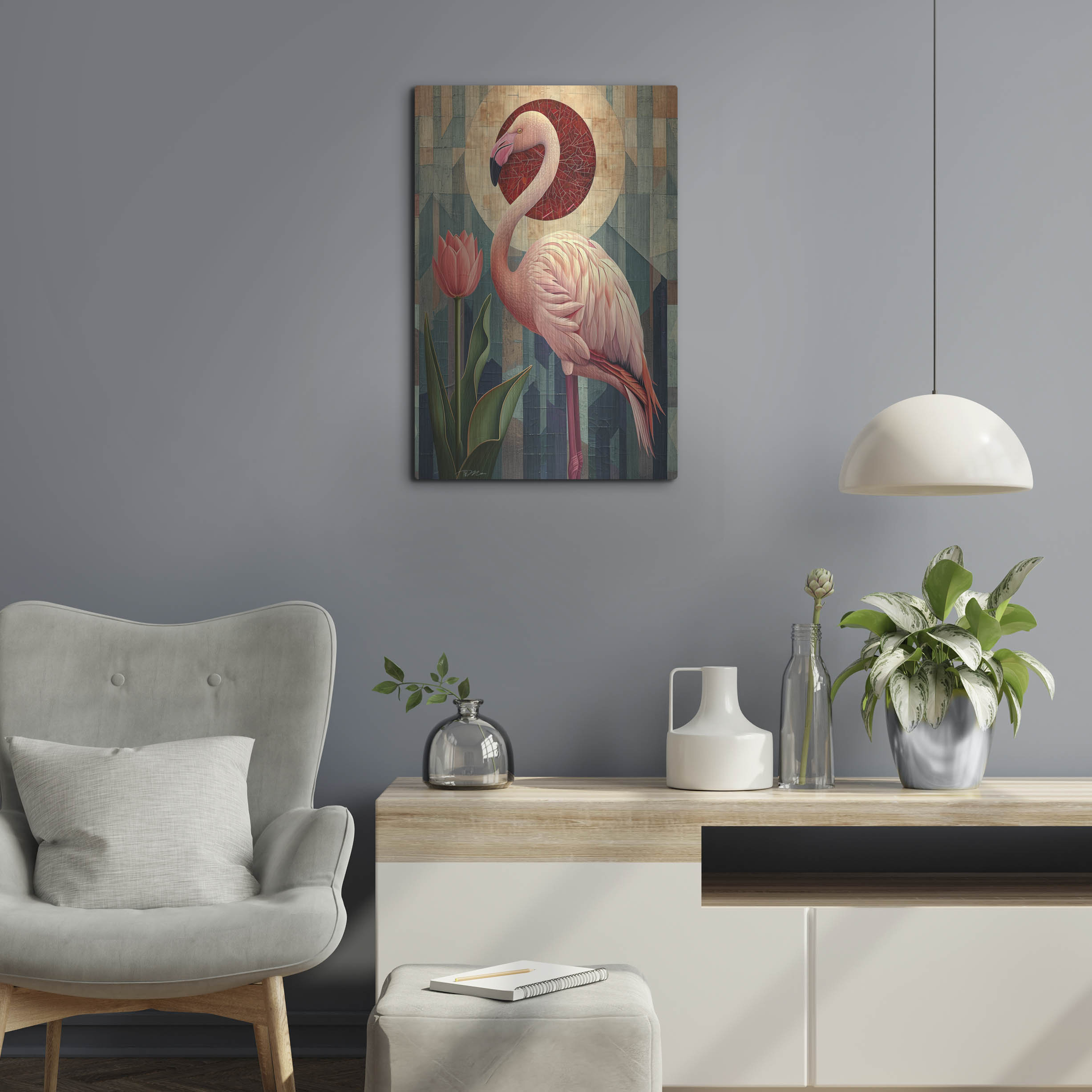 Bay Isle Home™ Flamingo And Tulip Abstract 1' by Momart Metal Wall Art ...