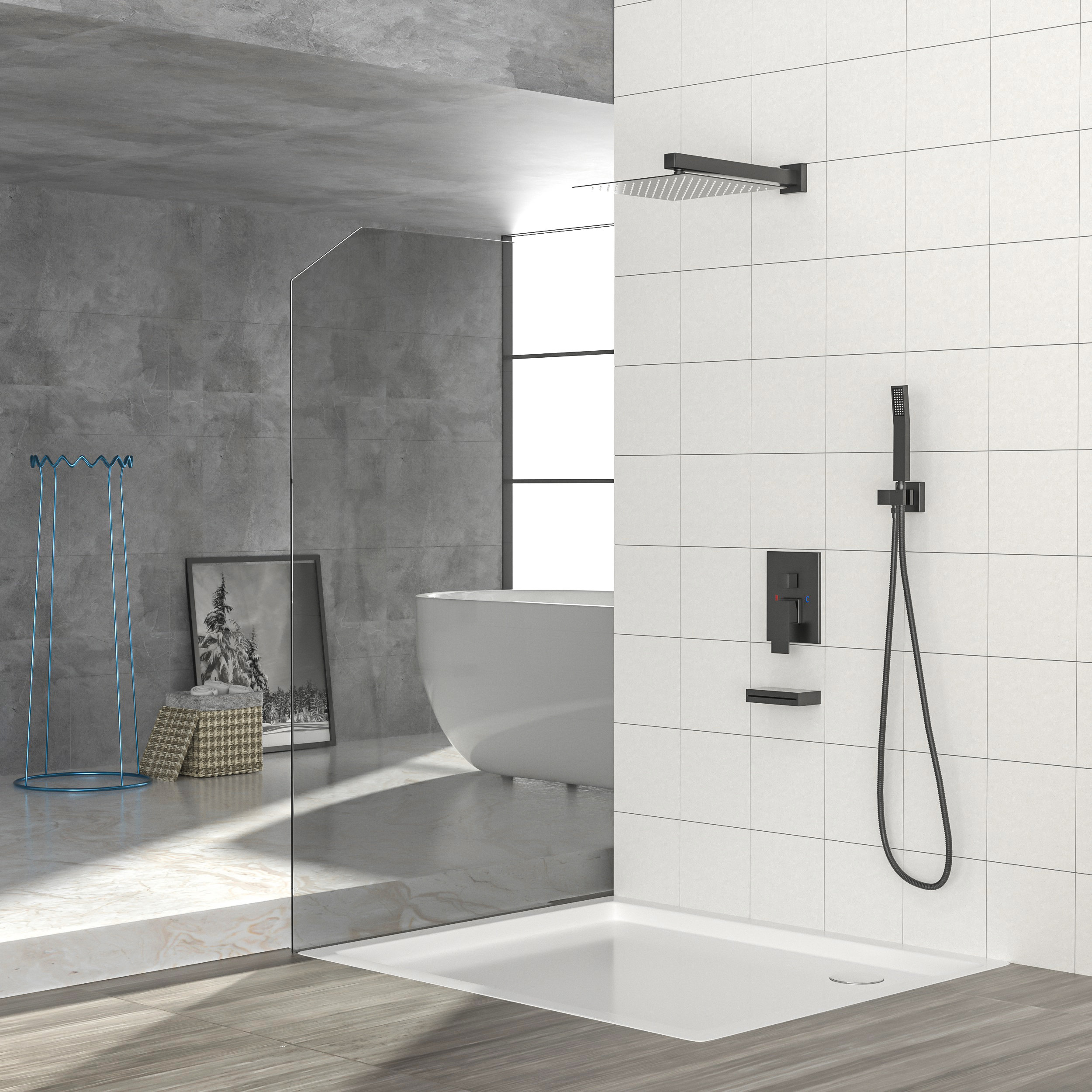 Heimo Complete Shower System with Rough-in Valve | Wayfair
