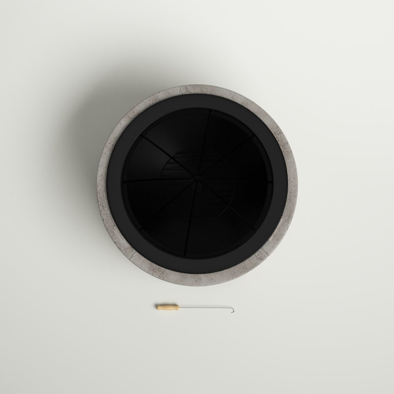 Loon Peak® Faynell Faux Stone Ring Concrete Wood Burning Fire Pit ...