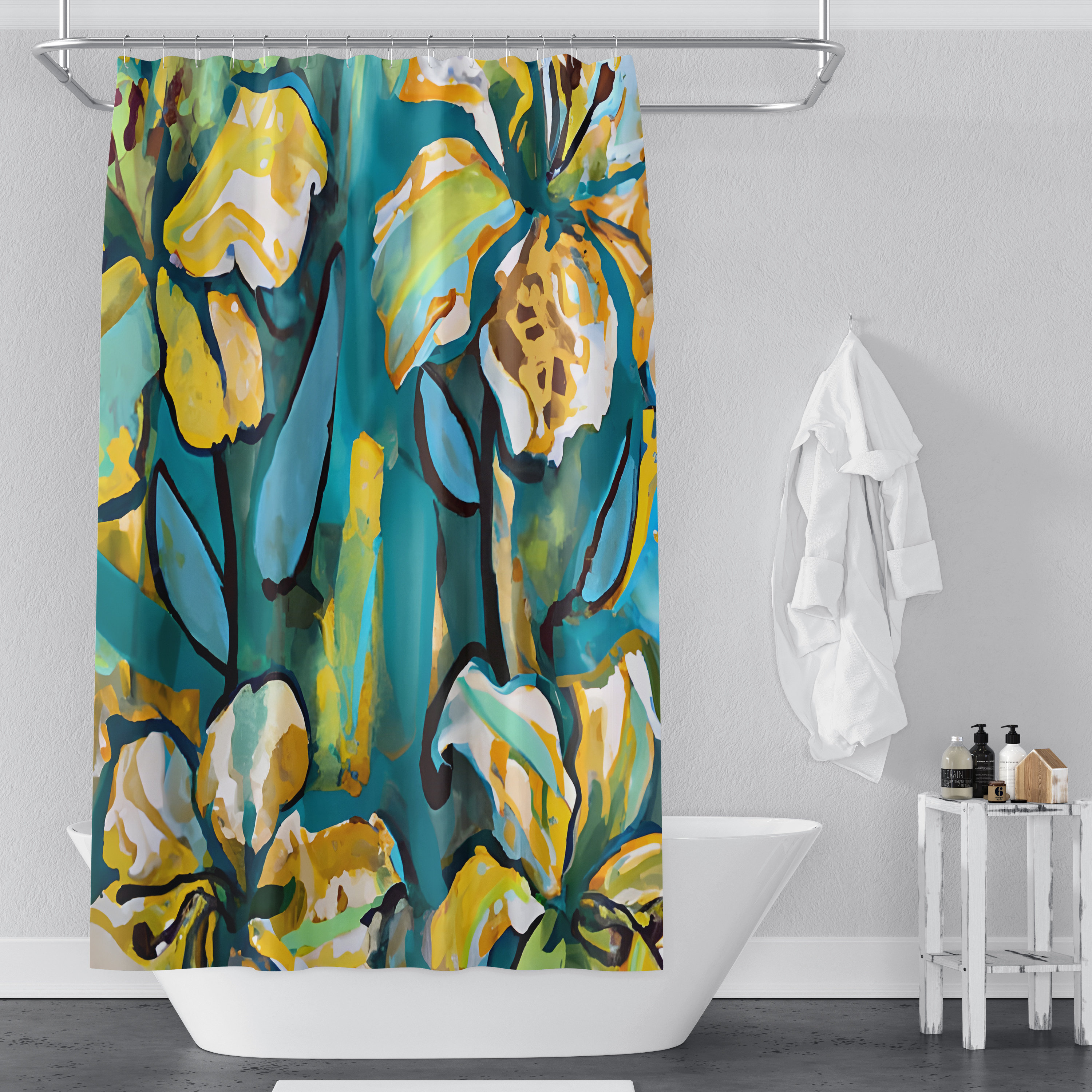 Red Barrel Studio® Bonley Floral Shower Curtain | Wayfair