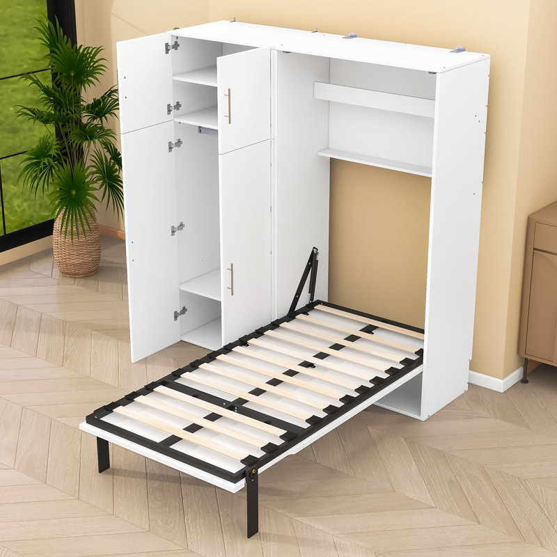 Hokku Designs Murphy Bed with Integrated Cabinets and Wardrobes | Wayfair