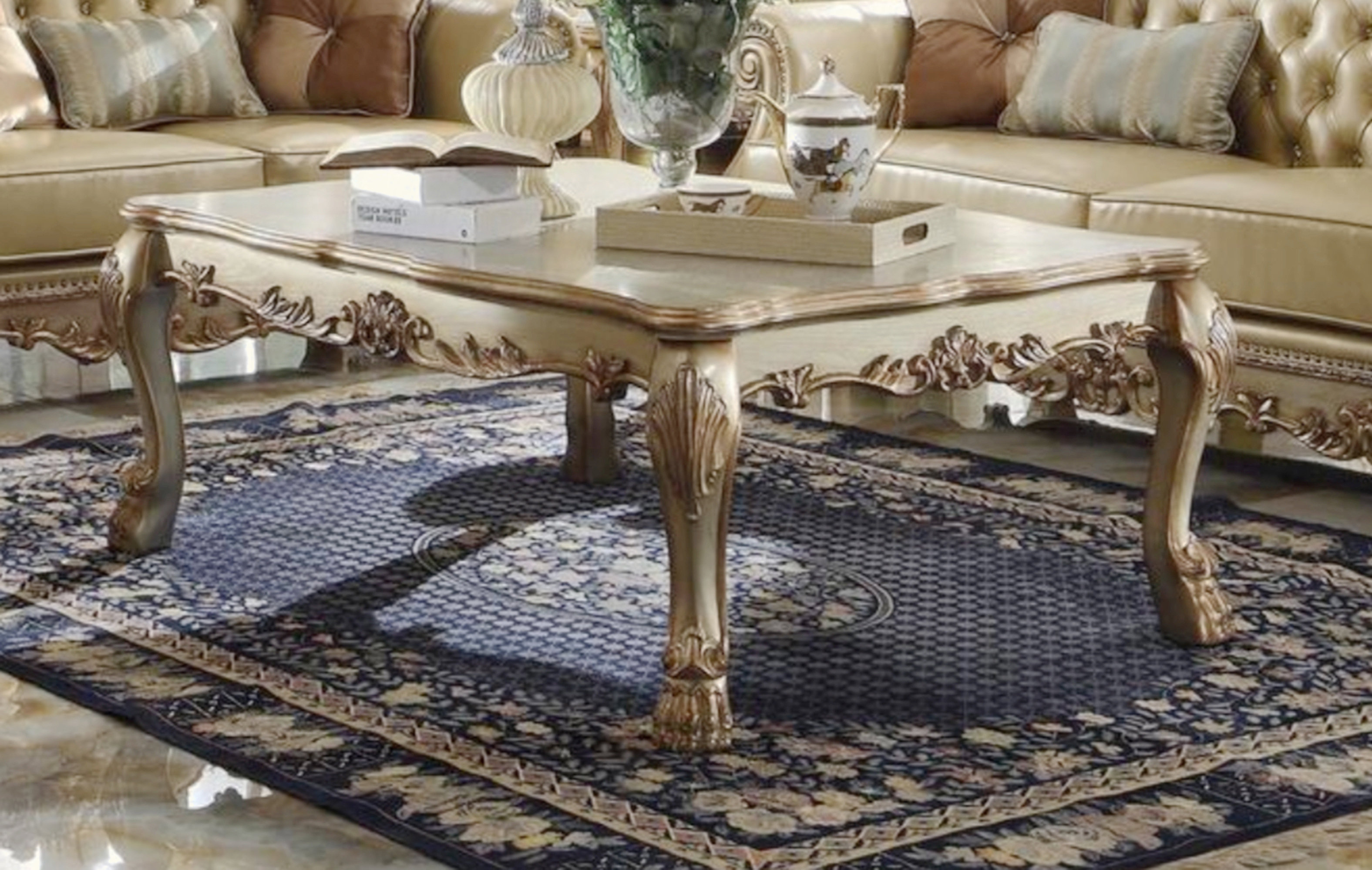 Astoria Grand Gold Patina & Bone Finish Coffee Table - Wayfair Canada