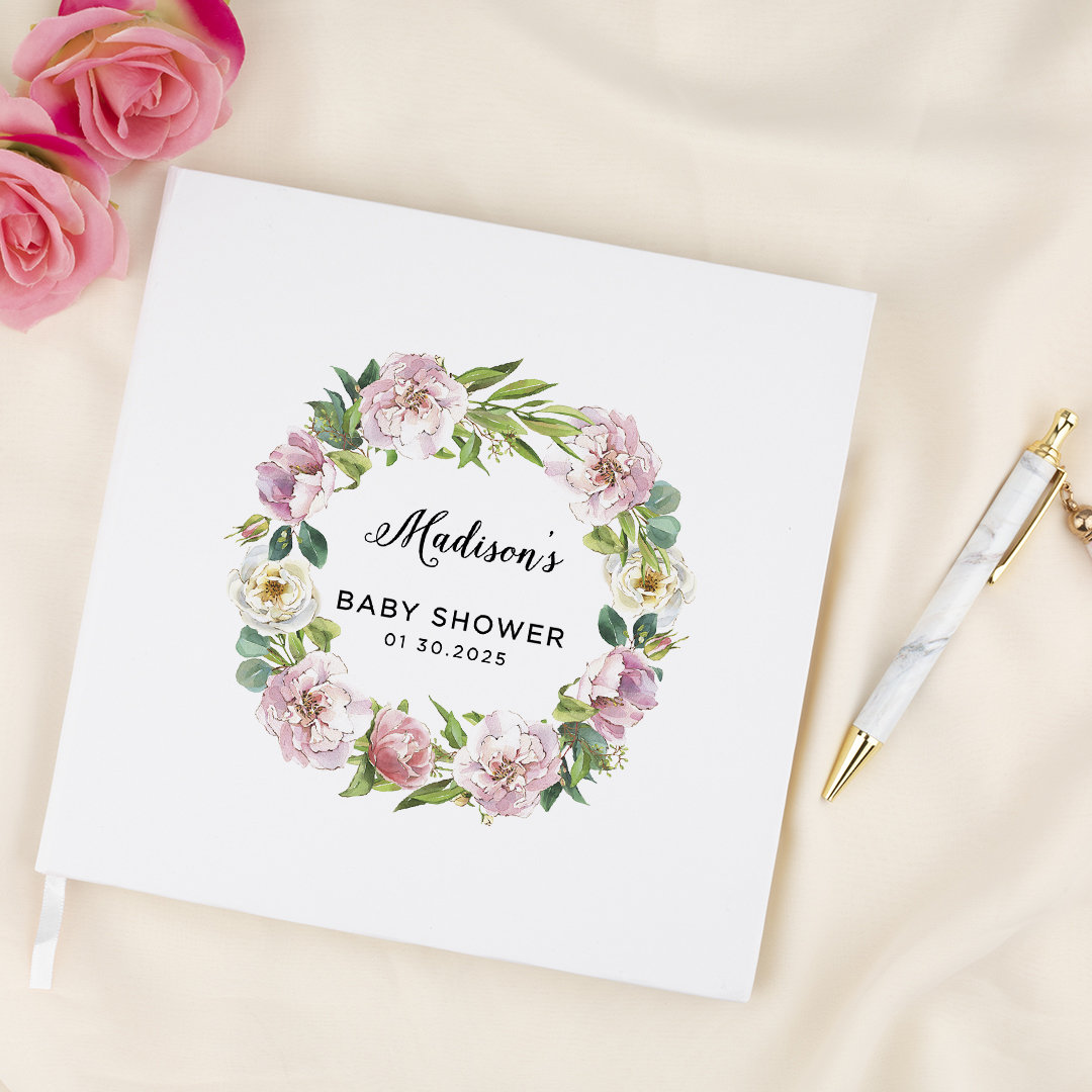 Koyal Wholesale Custom Baby Shower Guestbook With Gold Accents ...