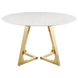 Mercer41 Nala Round Glass Top Metal Base Dining Table | Wayfair