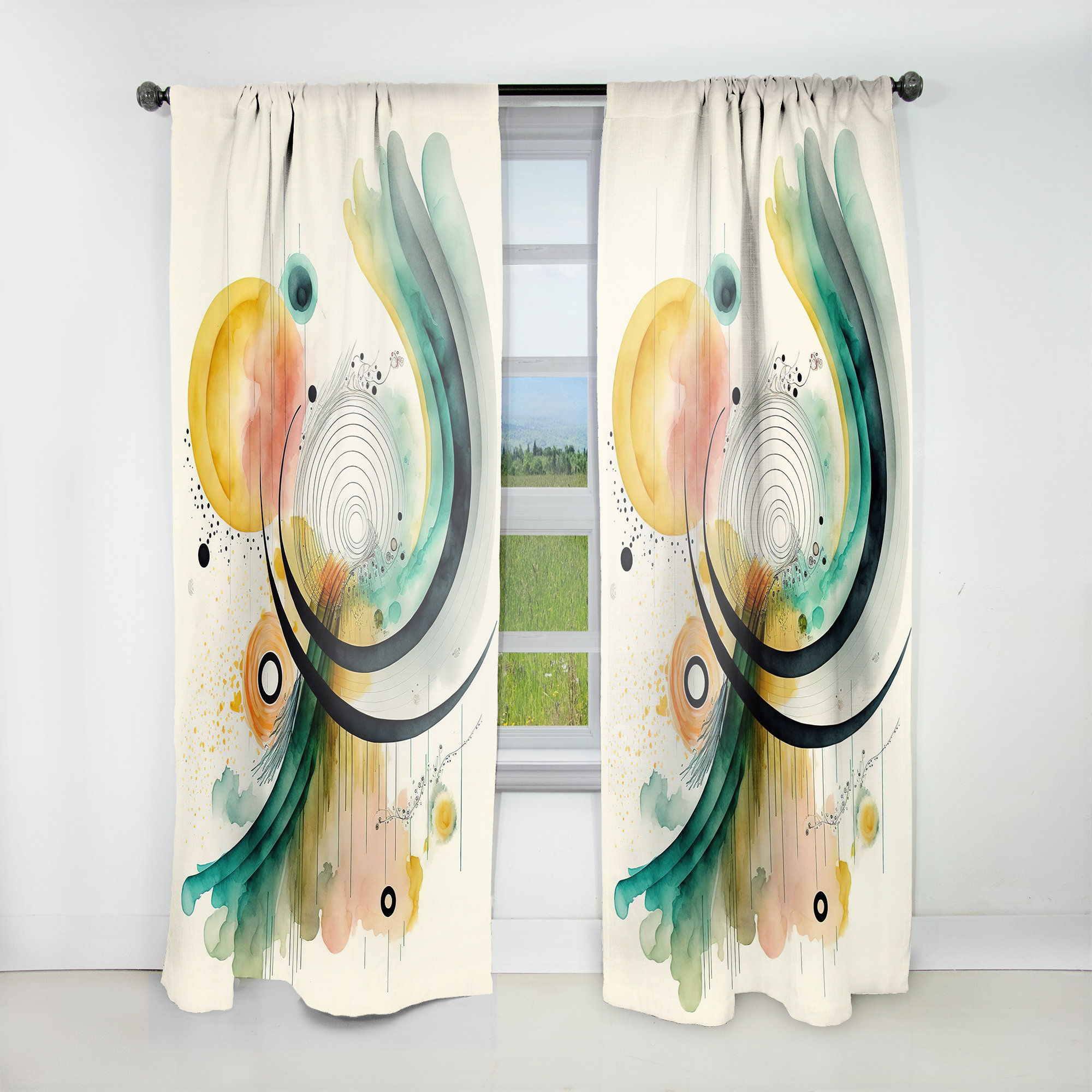 East Urban Home Aldwych - Golden Spiral Movement IV - Modern Velvet ...