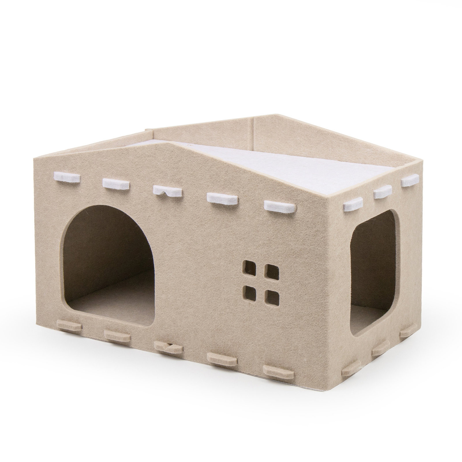 Tucker Murphy Pet™ Cat Bed Large Cat Cave Nest Pet House Felt Pet Condo Hideaway Cube 2-in-1 ...