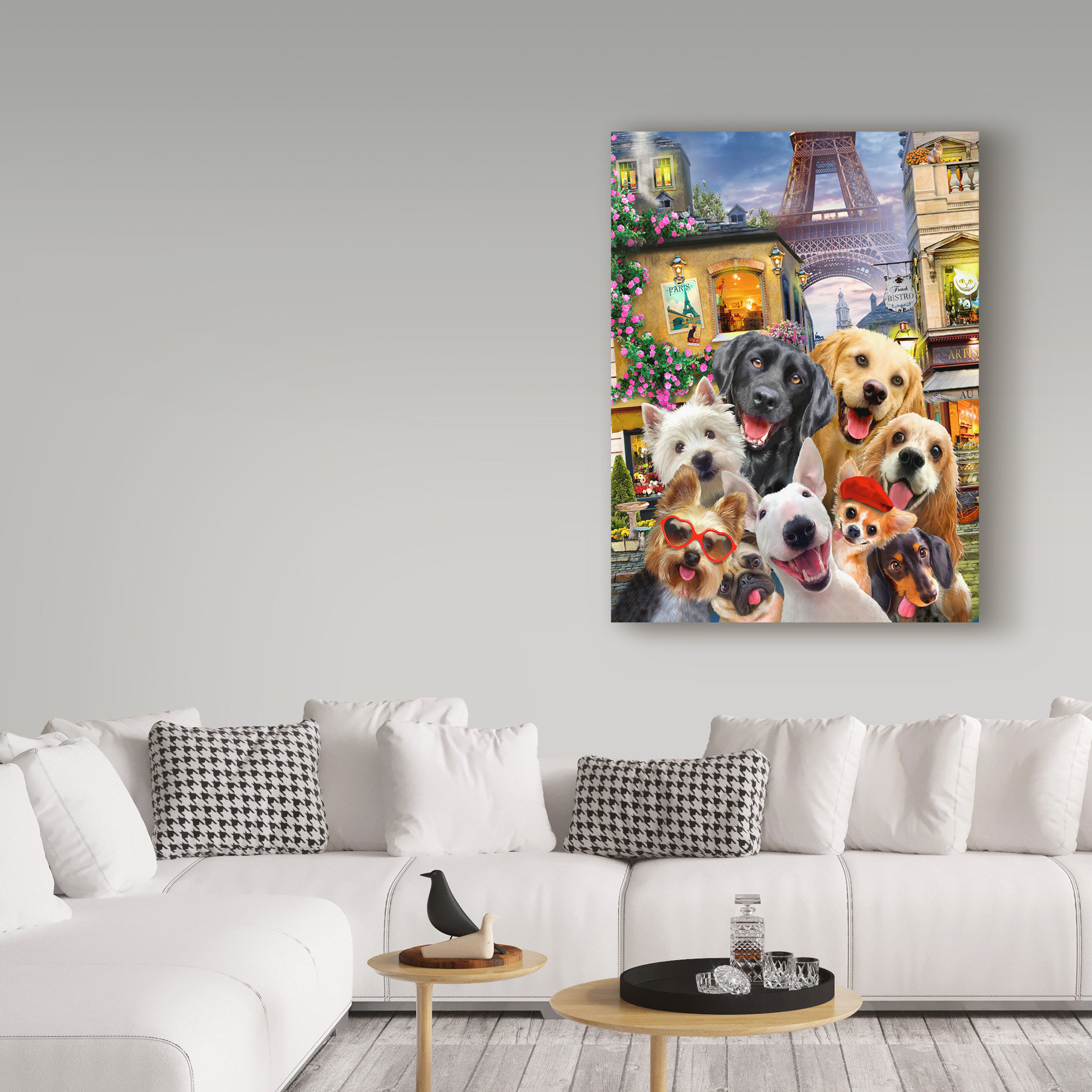Trademark Fine Art 'Paris Dogs' Graphic Art Print on Wrapped Canvas ...