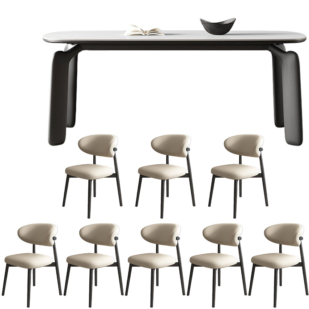 A Zoetic Home Modern Minimalist Ash Wood Slate Dining Set | Wayfair