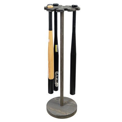 Arlmont & Co. Charmen Home Wood Baseball Bat Sports Rack | Wayfair