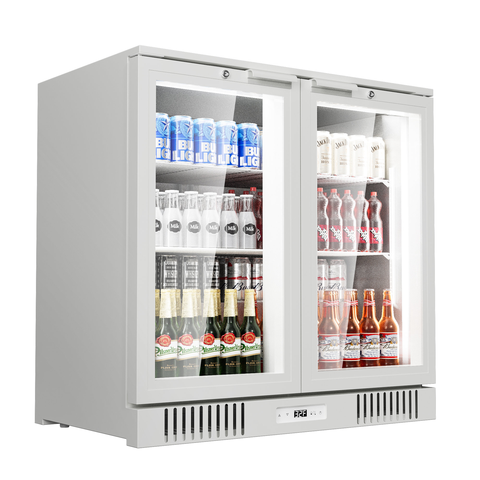 TAZPI Undercounter Beverage Refrigerator With Glass Door, Bar Cooler ...