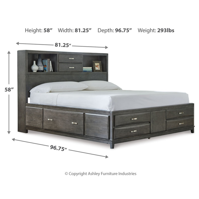 Red Barrel Studio® Caitbrook California King Storage Bed with 8 Drawers ...