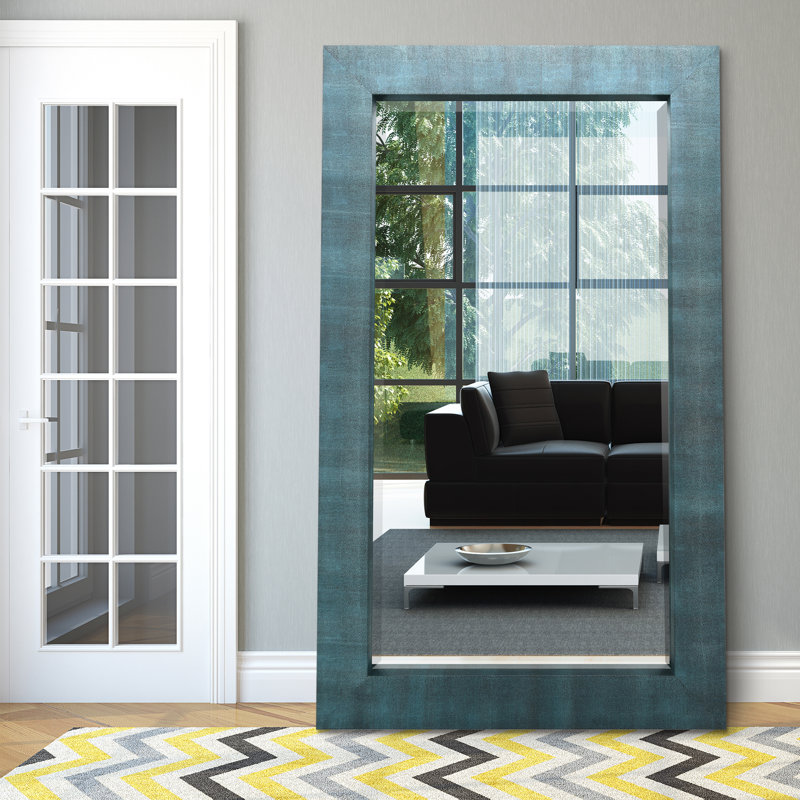 Empire Art Direct Rectangle Leather Floor Mirror & Reviews | Wayfair