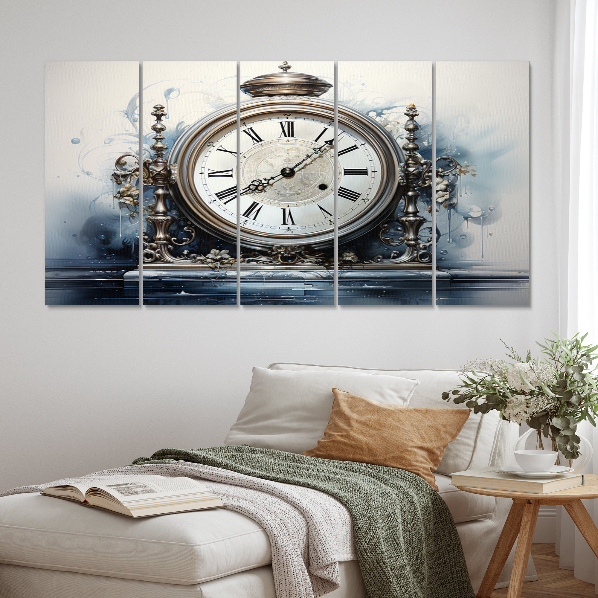 Design Art Clock Timeless Reflections - Fashion Metal Wall Art Prints ...