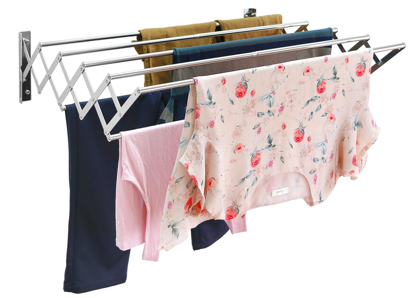 Rebrilliant Wall Mounted Laundry Drying Rack, Telescopic Accordion Wall ...