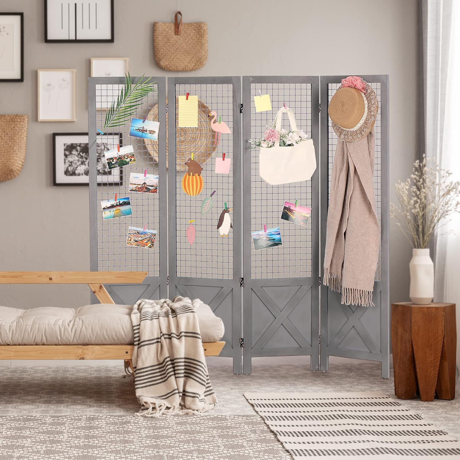 17 Stories 4 Panel Gridwall Display, Portable Freestanding Display ...