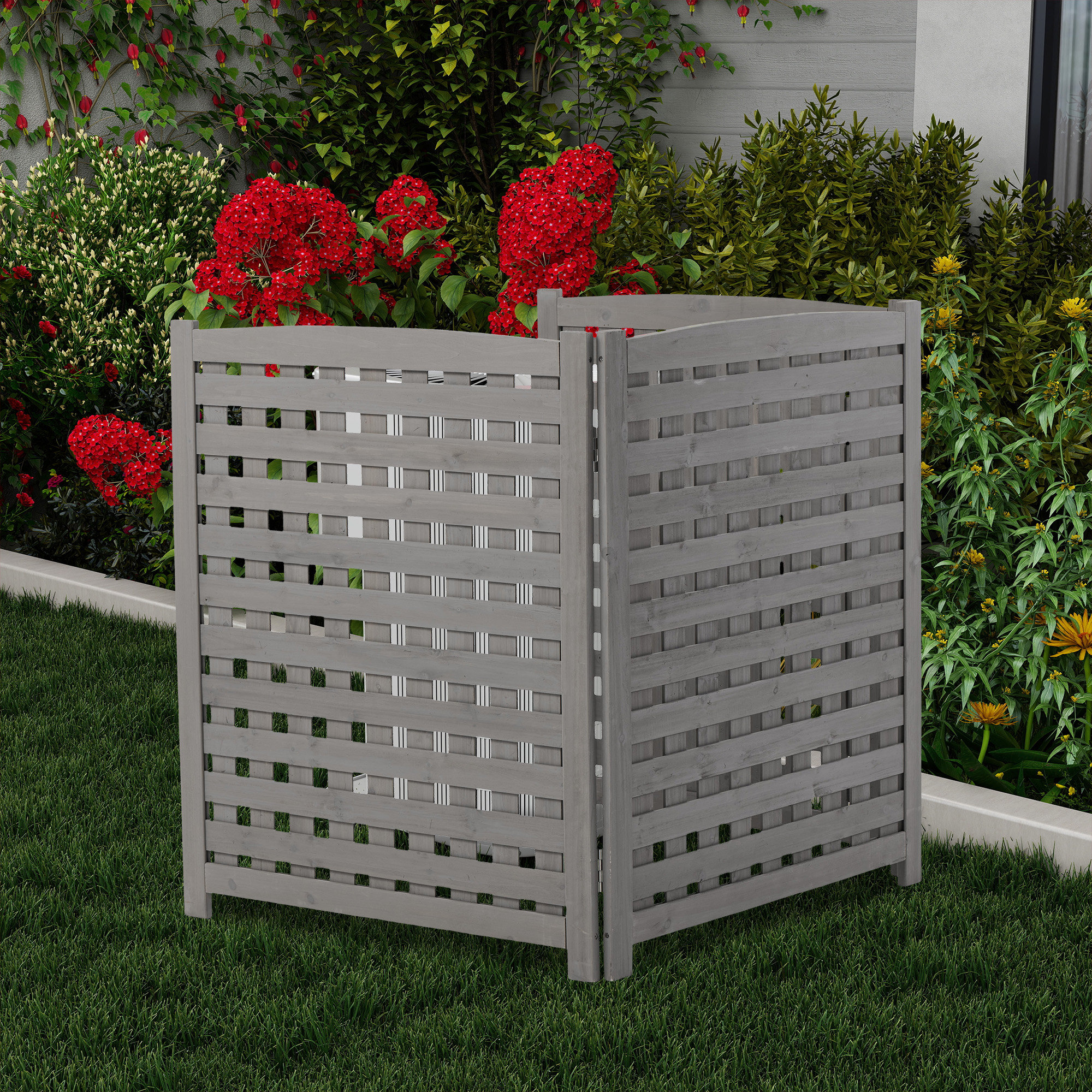 Home Variety Wood Air Conditioner Fence Outdoor Privacy Fence Pane ...