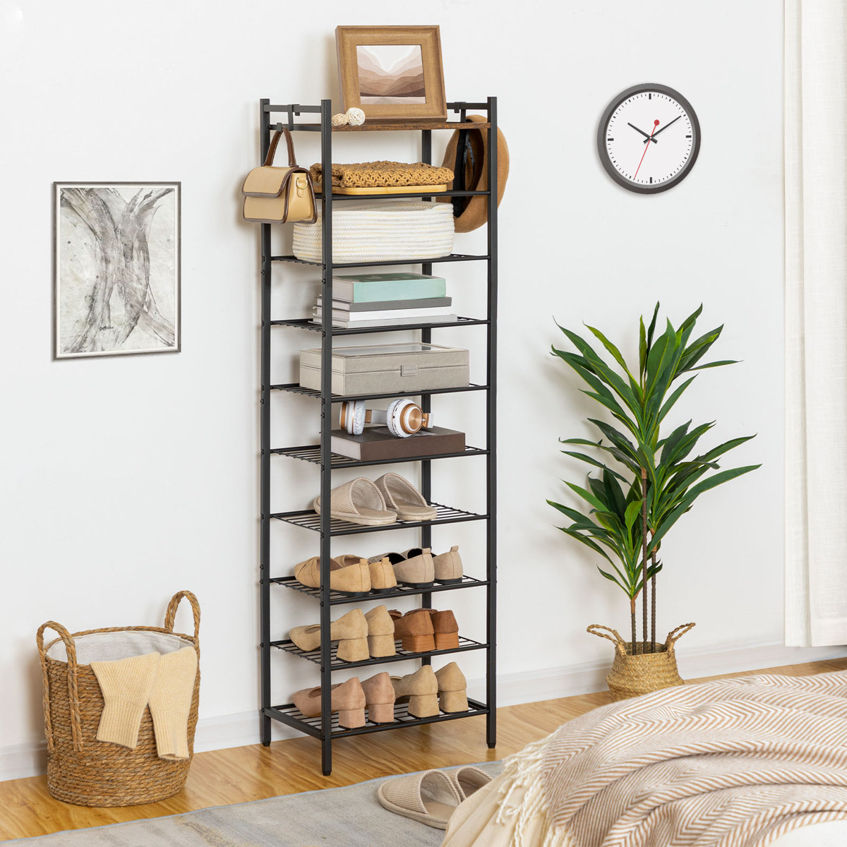 Rebrilliant 10 Tier 20 Pairs Shoe Storage Rack & Reviews | Wayfair