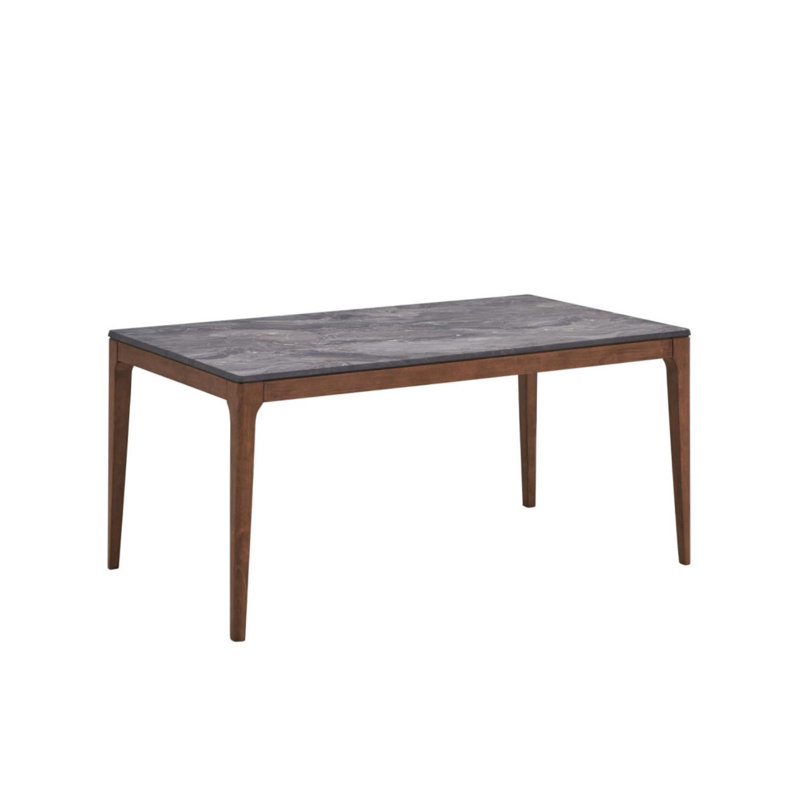 Latitude Run® Engineered Stone Top & Walnut Finish Dining Table | Wayfair